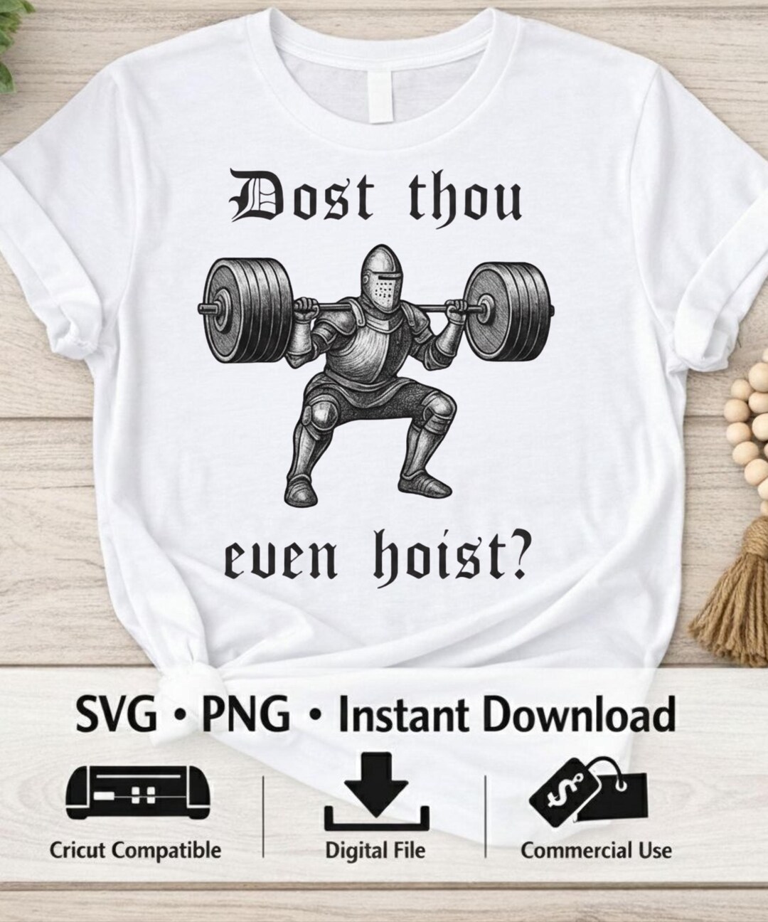 Funny Knight Weightlifting PNG: Medieval Gym Design (digital Download ...