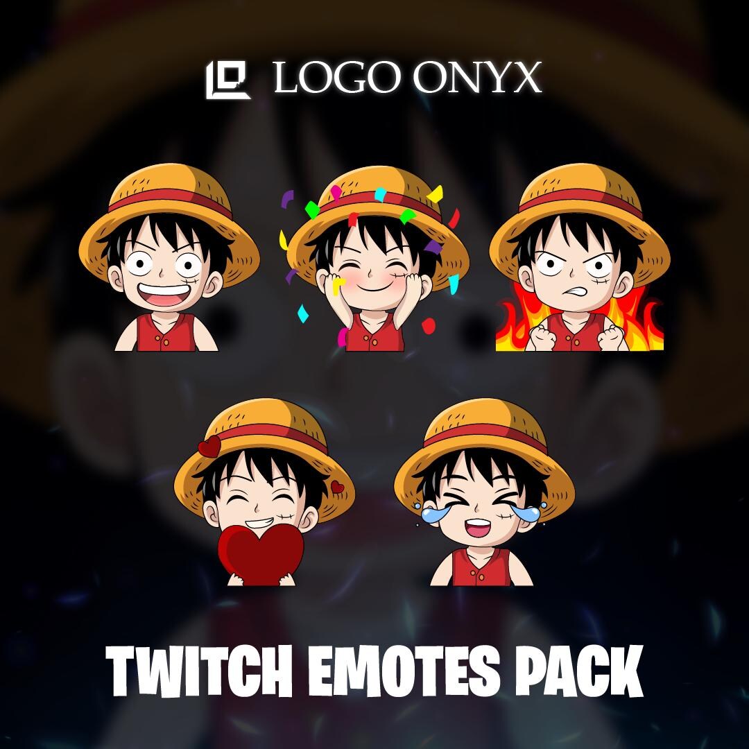 Monkey D. Luffy Emotes Pack | Onyx Emote | Anime Twitch Emotes | Chibi ...