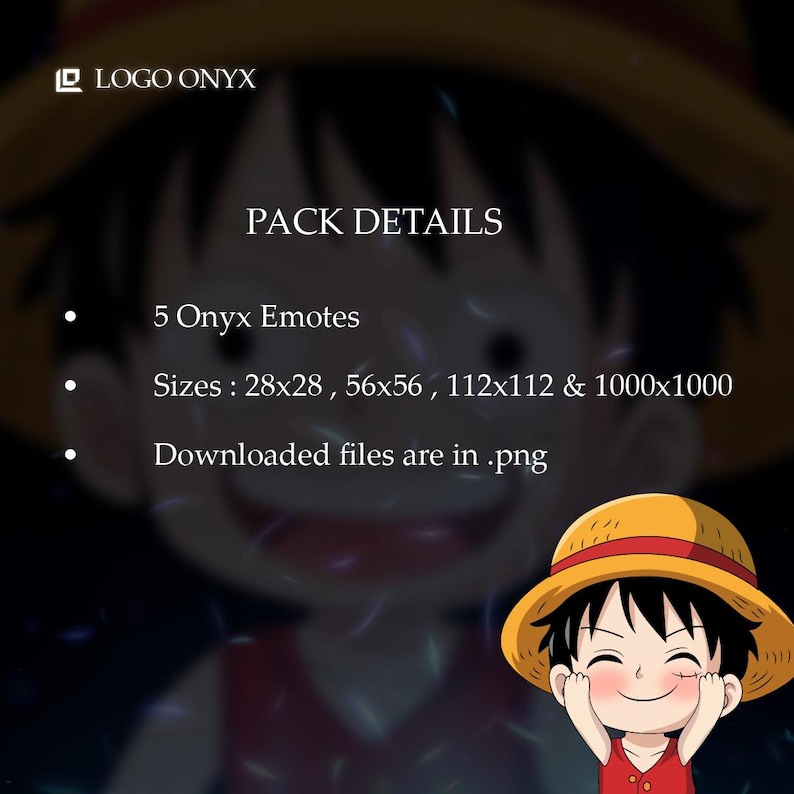Monkey D. Luffy Emotes Pack | Onyx Emote | Anime Twitch Emotes | Chibi ...