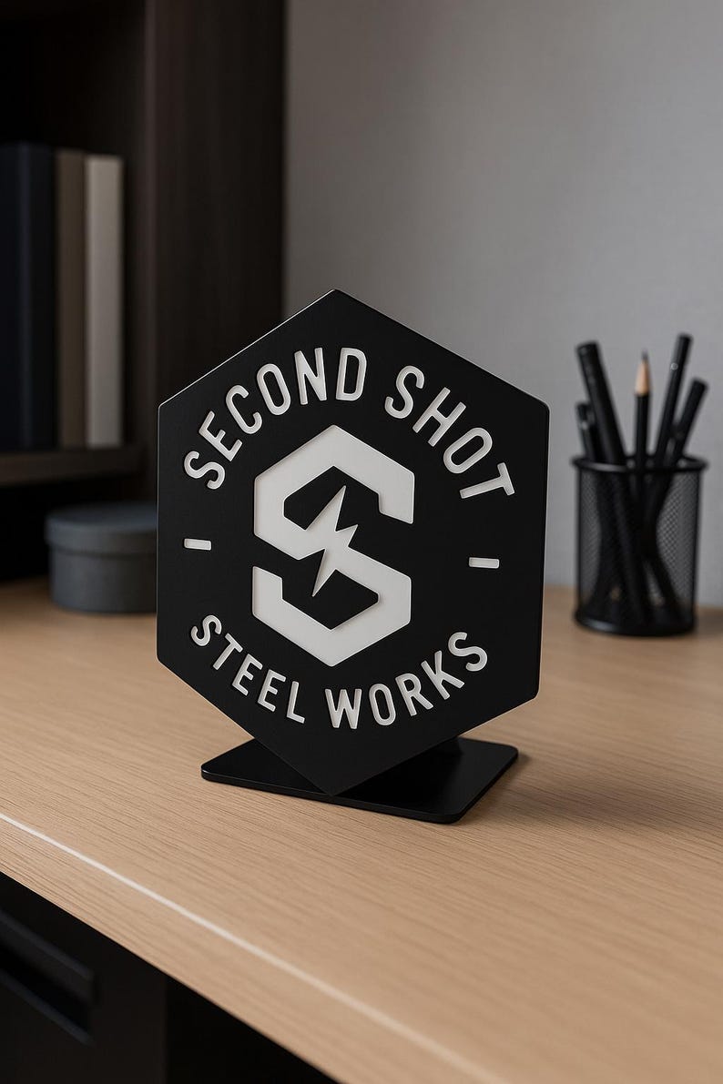 Metal Logo Sign for Office | Personalized Steel Business Sign | Desk or ...