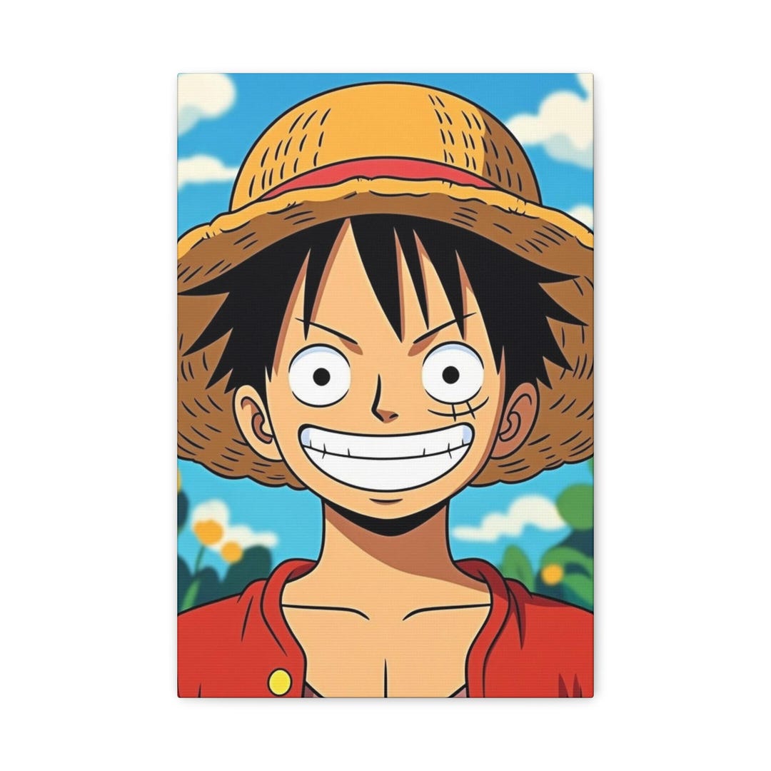 One Piece Luffy Matte Canvas Print Stretched 1.25" Wall Art - Etsy