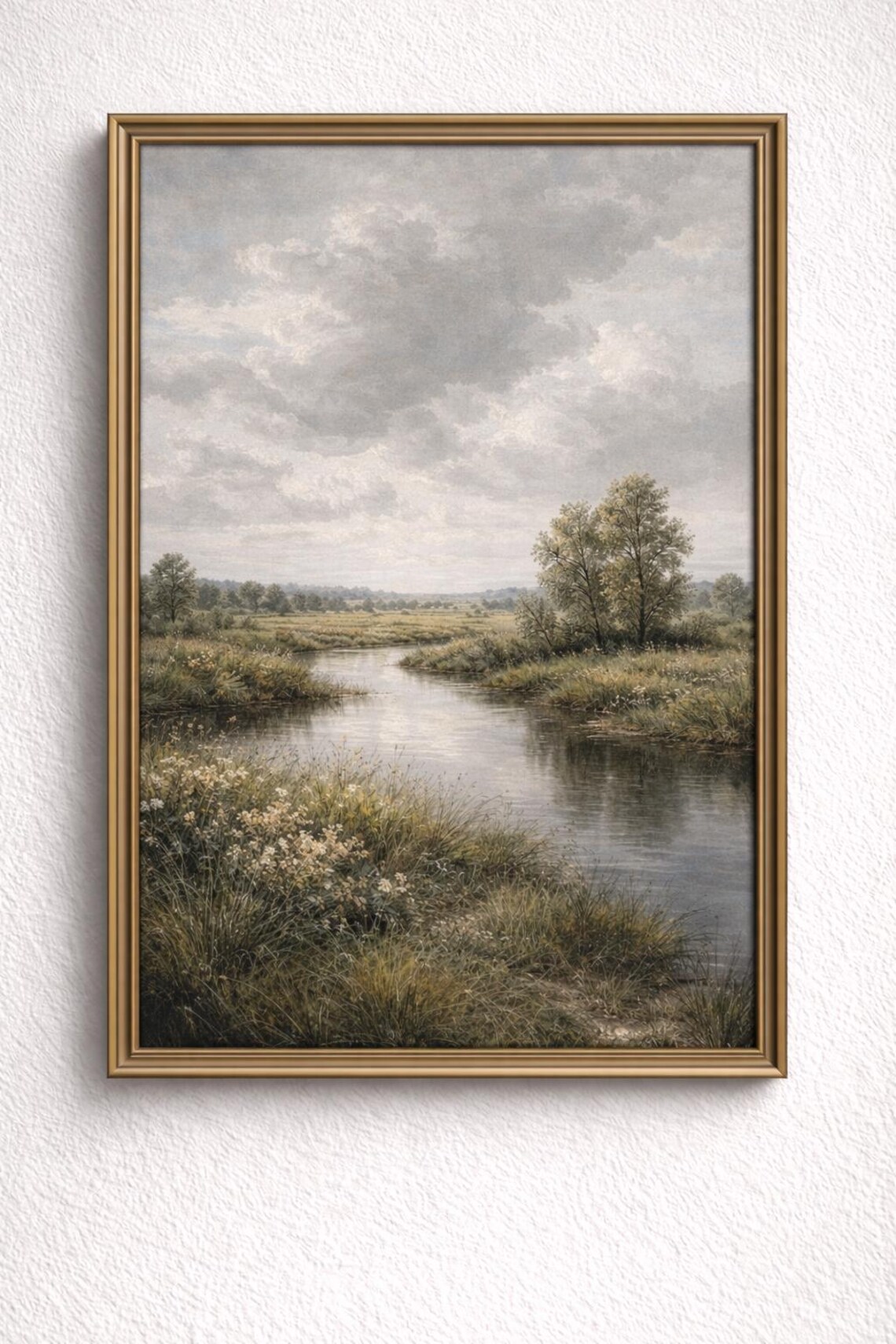 Vintage Farmhouse Landscape, Giclée Print, Oil Painting, Cottagecore ...