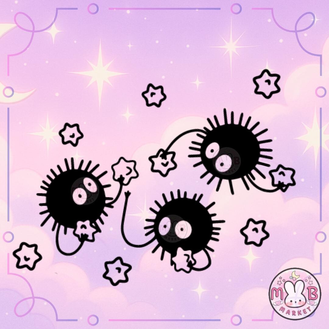 3 Soot Sprites Eating Sprinkles Vinyl Decal | Spirited Away - Etsy
