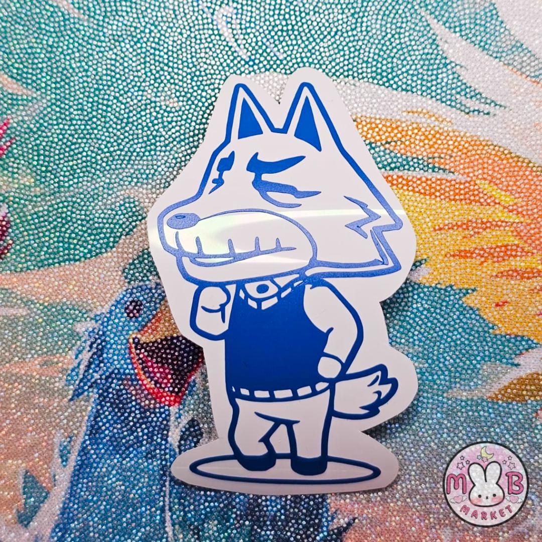Grumpy Wolf Villager Fan-inspired Decal | Cozy Mammal Crossroads ...
