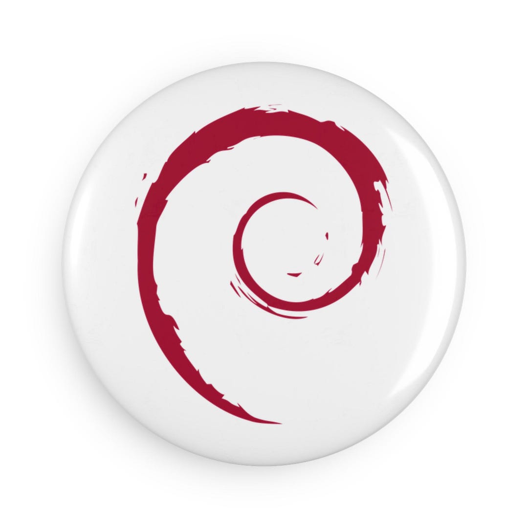 Debian Swirl Magnet | Linux Debian Logo Round Button Magnet - Etsy