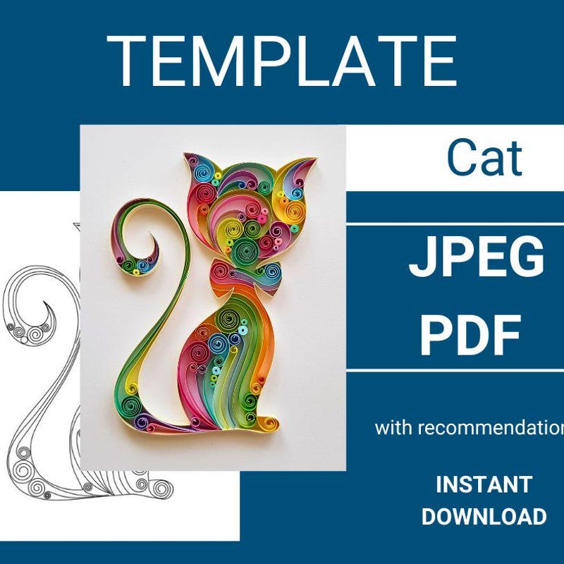 Paper Quilling Cat - Etsy