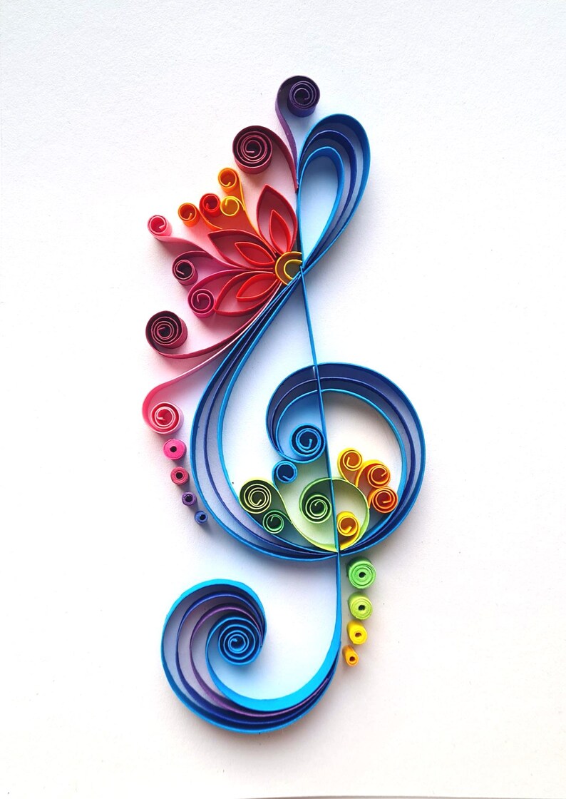 Treble Clef Wall Art, Treble Clef Wall Decor, Original Quilling Art ...