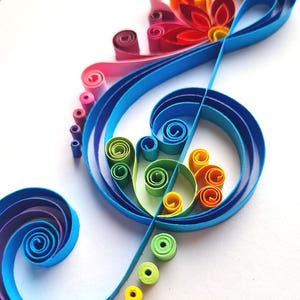 Treble Clef Wall Art, Treble Clef Wall Decor, Original Quilling Art ...