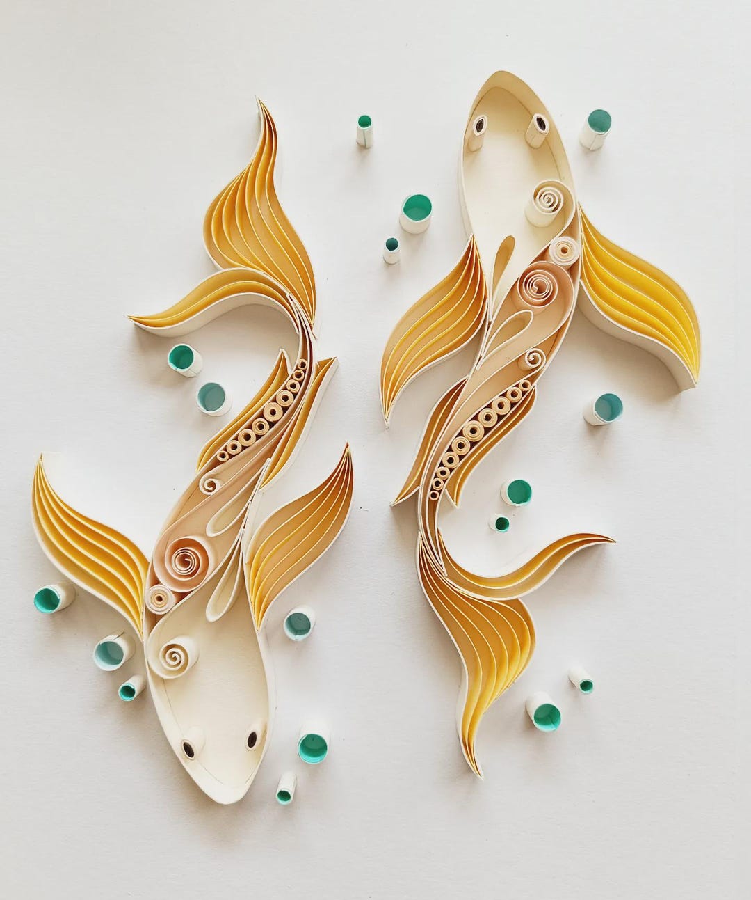 3D Koi Fish Quilling Wall Art, Japanese Wall Decor, A4 Framed - Etsy