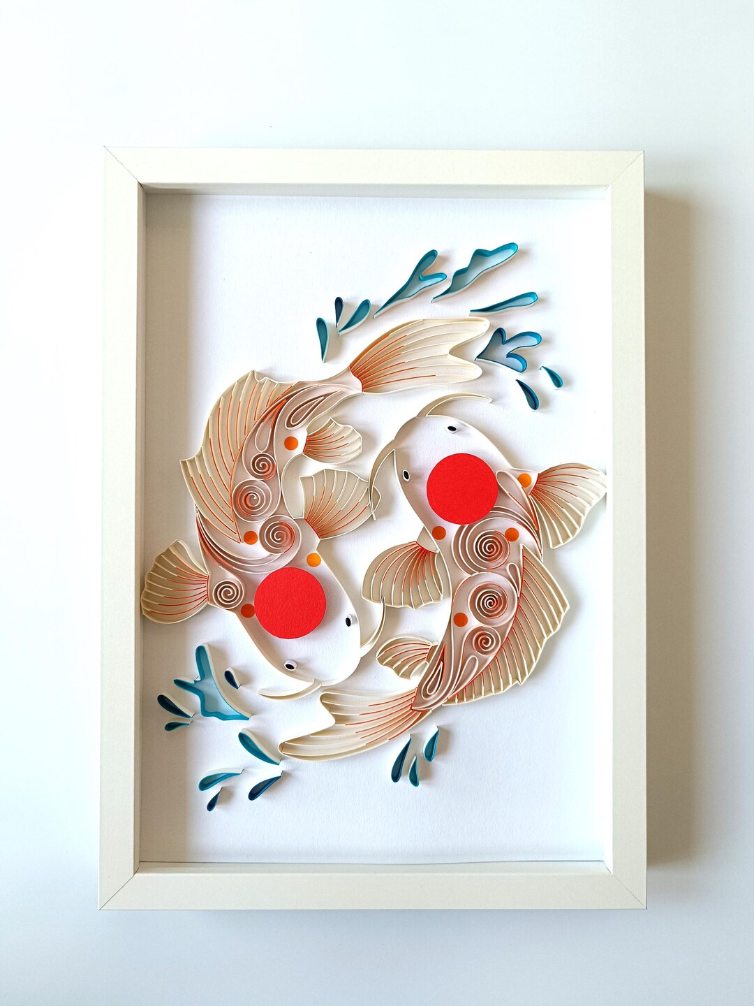 Koi Fish Wall Art, Original Quilling Artwork, Wall Decor, Home Decor ...