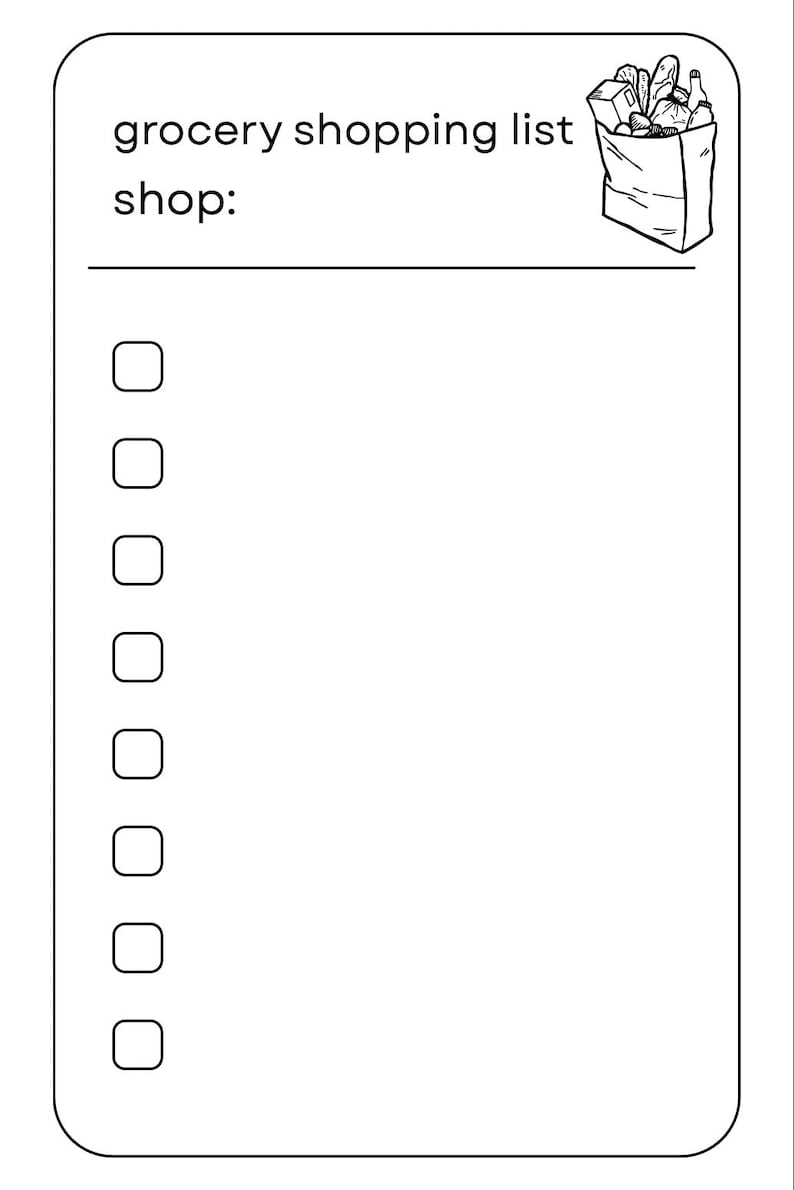 Printable Grocery Shopping List | Minimalist Design, Editable Canva ...
