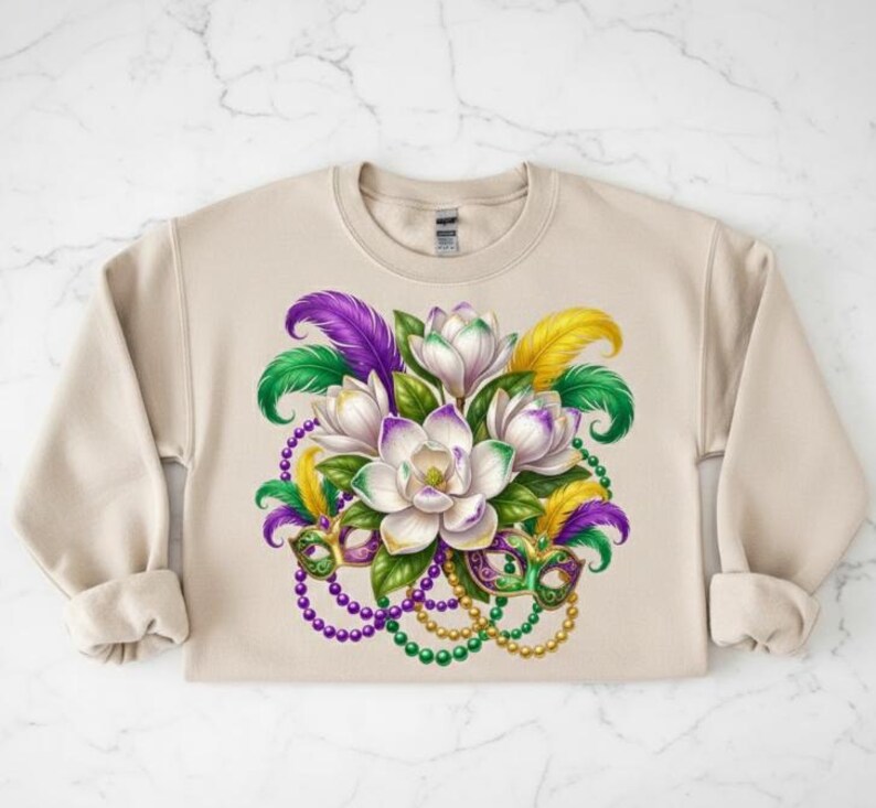 Mardi Gras Magnolia Flower PNG, Louisiana Floral Carnival Artwork ...