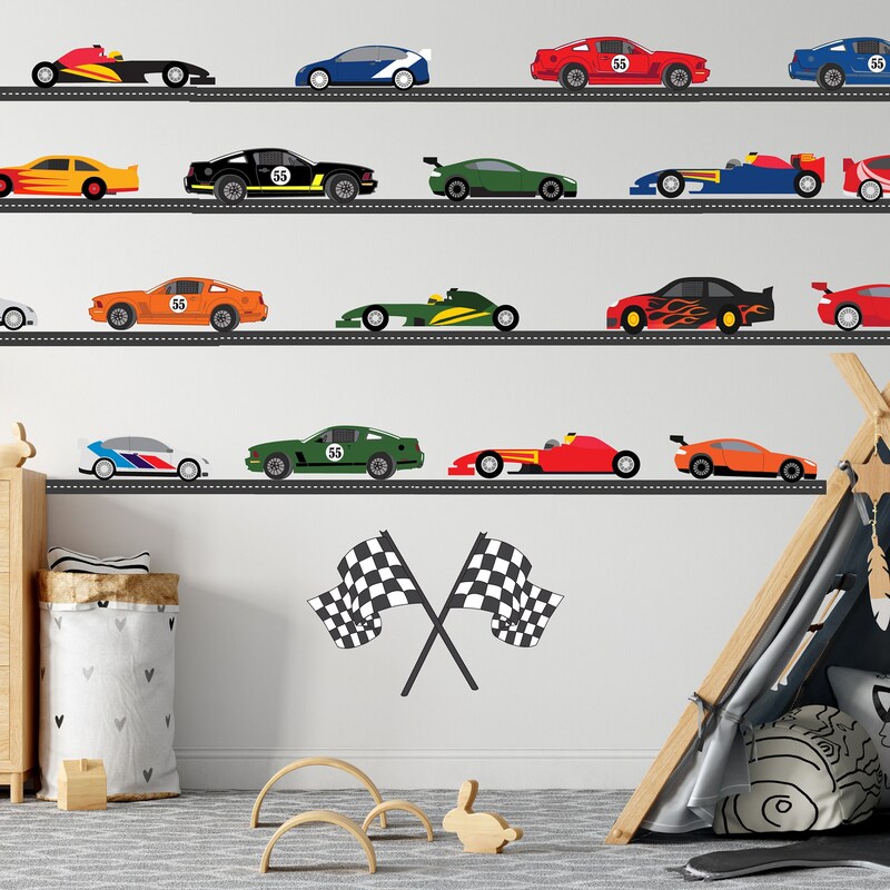 Race Car Wall Decals - Etsy