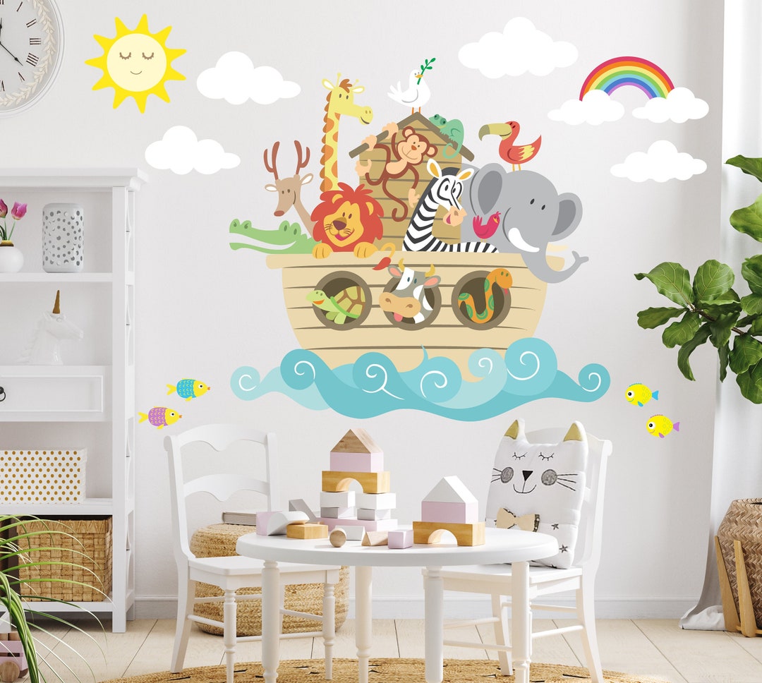 Noahs Ark Wall Decal, Kids Wall Decals, Nursery Decal, Wall Stickers ...