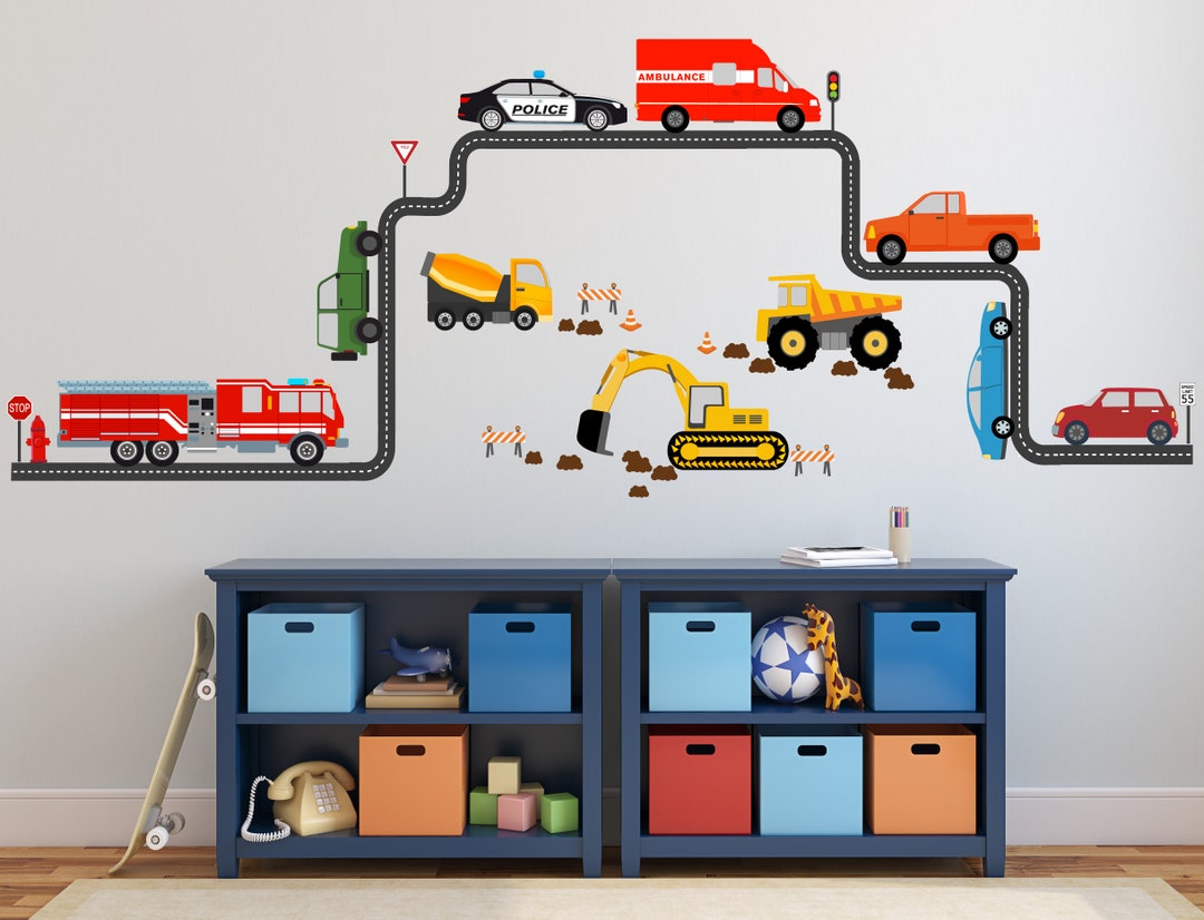Car Wall Decals Emergency Vehicles Decal Construction Truck - Etsy
