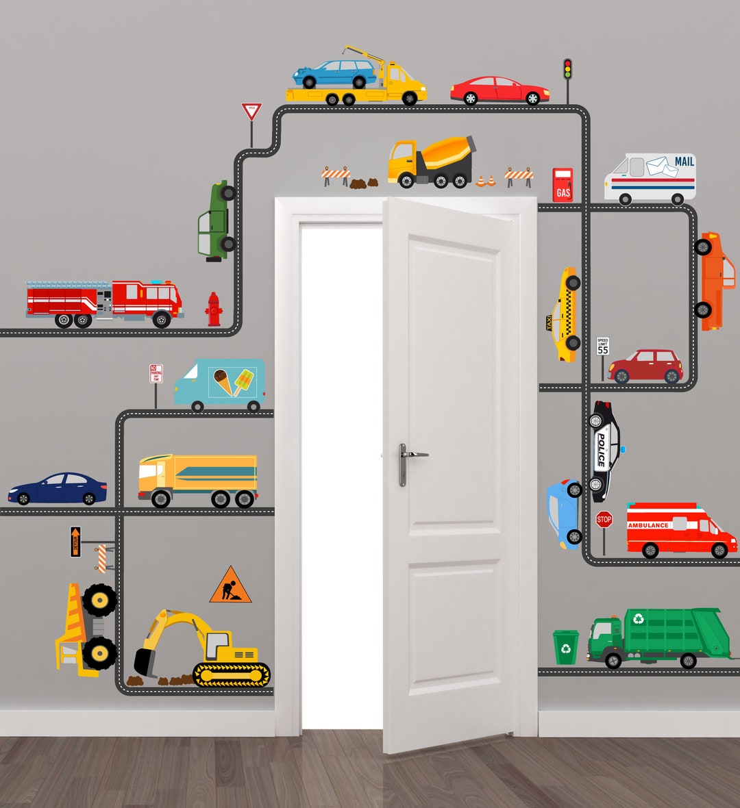 Car Wall Decals Transportation Decals Emergency Vehicles - Etsy