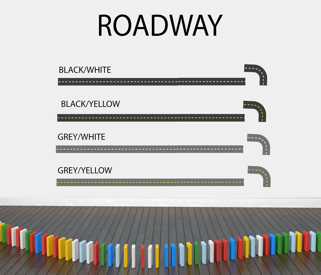 Roadway Decal, Road Wall Decals, Car Road Decal, Road Wall Stickers - Etsy