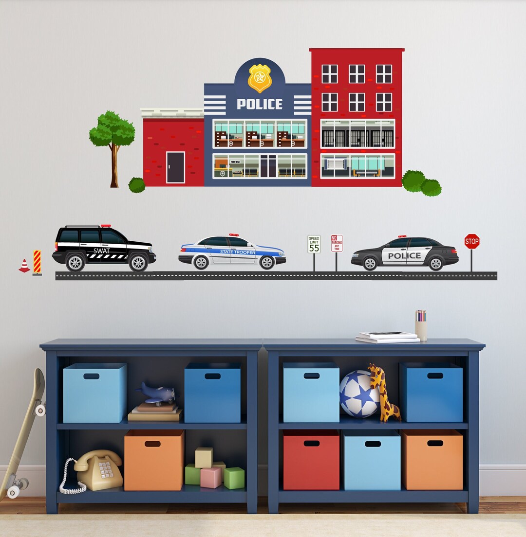 Police Station Decal, Police Car Decal, Emergency Vehicle, Wall Decal ...