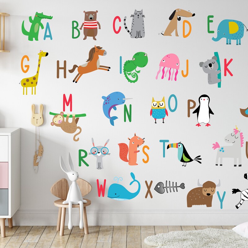 Kids Alphabet Wall Stickers - Etsy