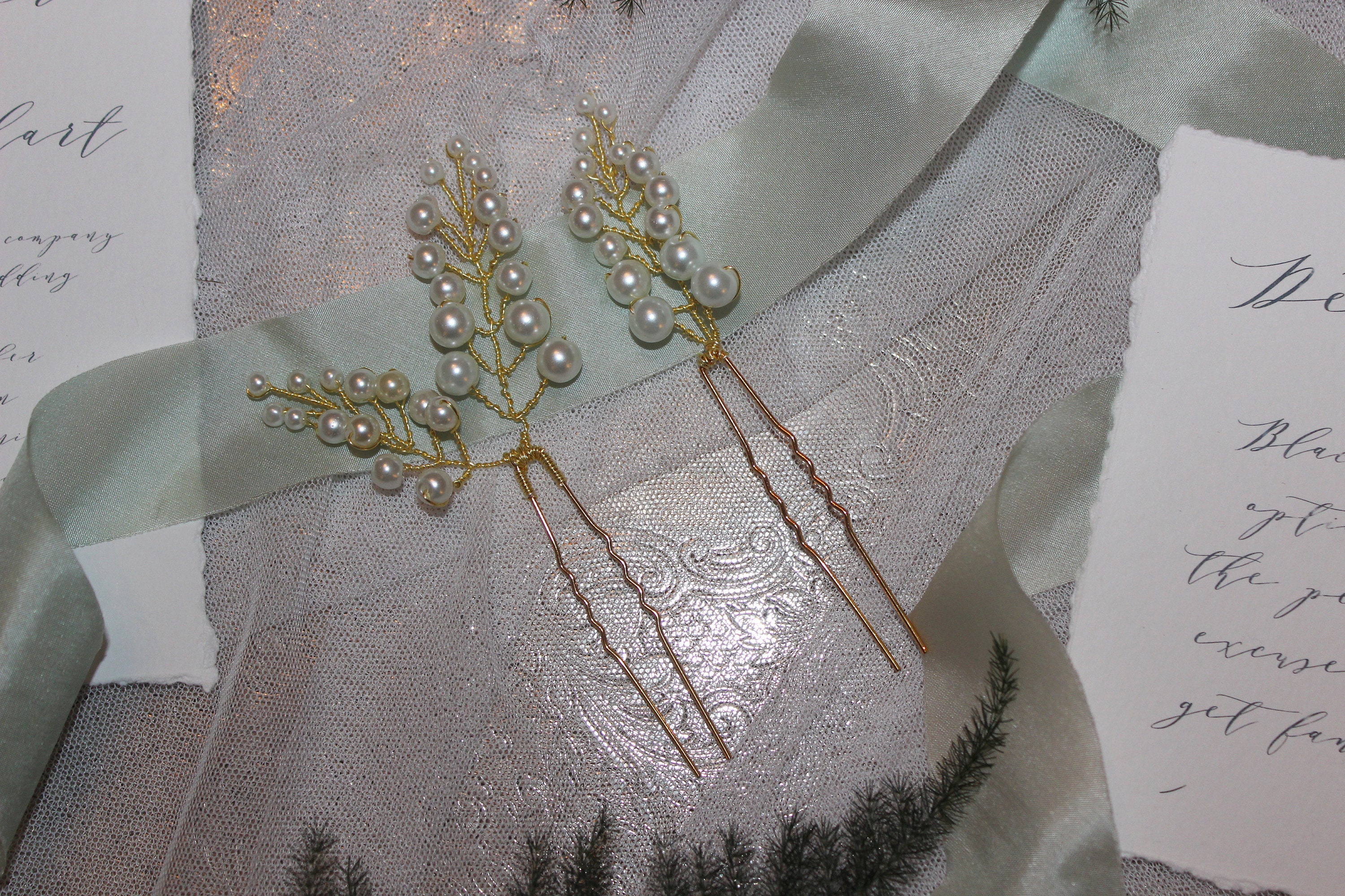 Gold Hair Pins Pearl Pins Crystal Hair Pins Rose Gold | Etsy