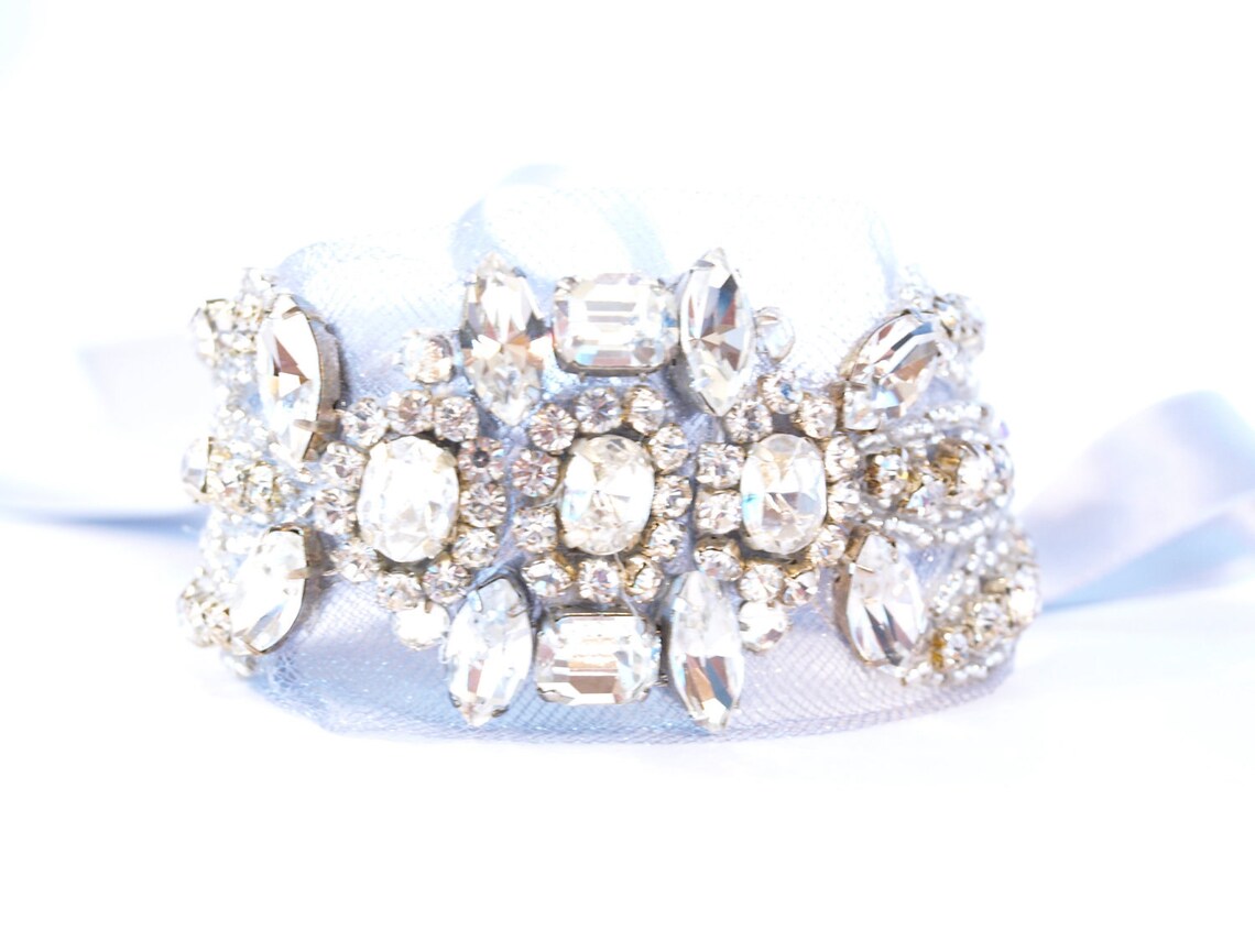 Tulle Crystal Cuff Ready to Ship | Etsy