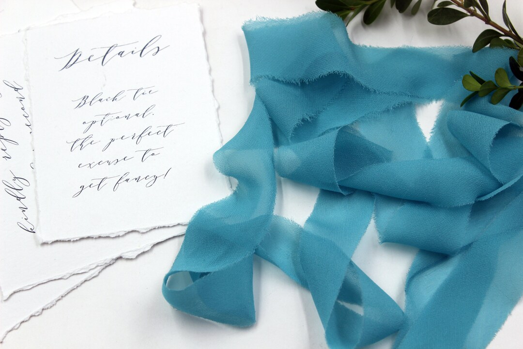 Teal Ribbon, Blue Silk Ribbon, Blue Ribbon, Wedding Bridal Bouquet ...