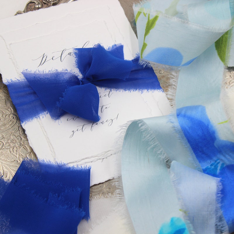 Blue Silk Ribbon - Etsy