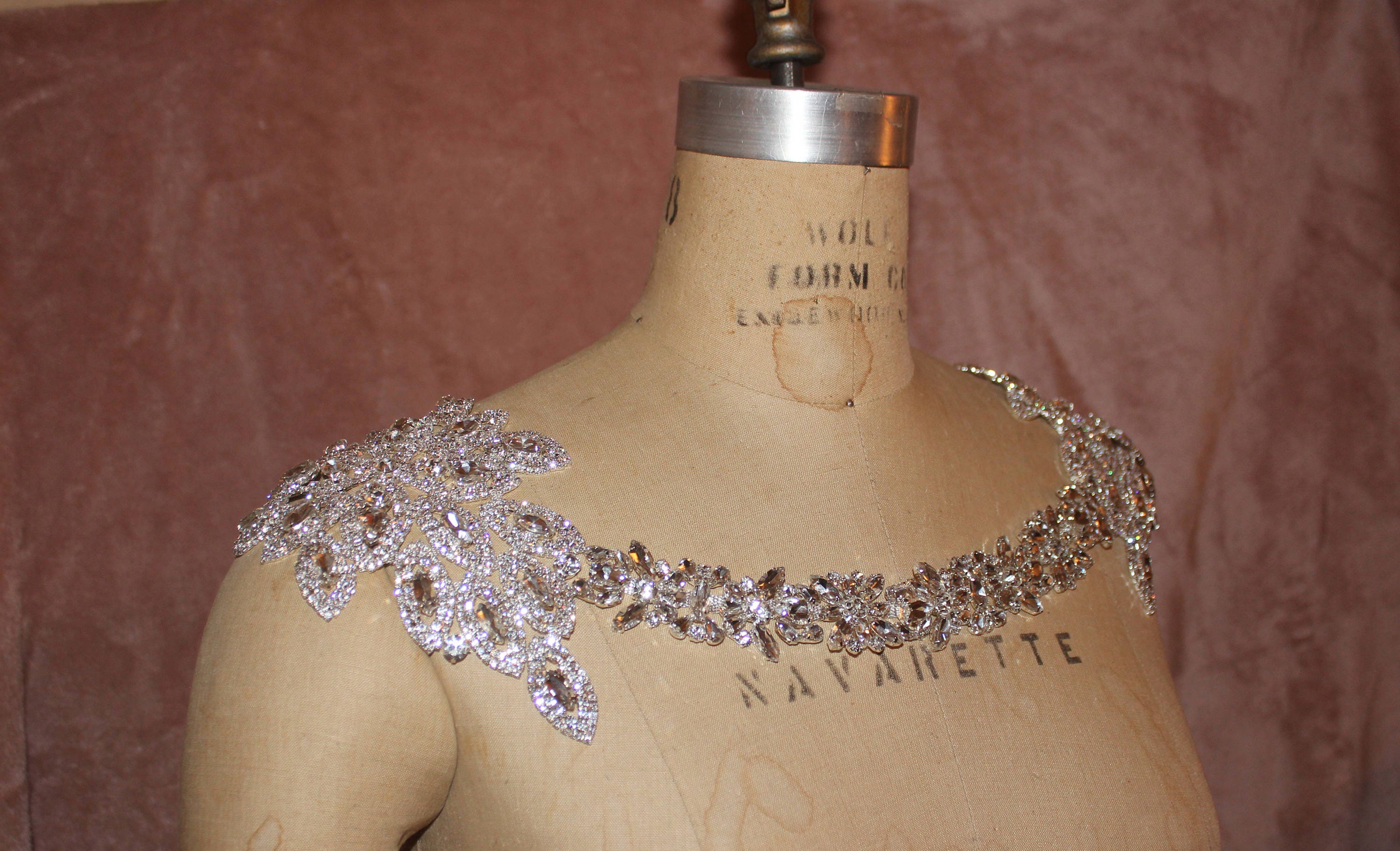 Shoulder Necklace, Shoulder Jewelry, Silver Shoulder Necklace, Bridal ...