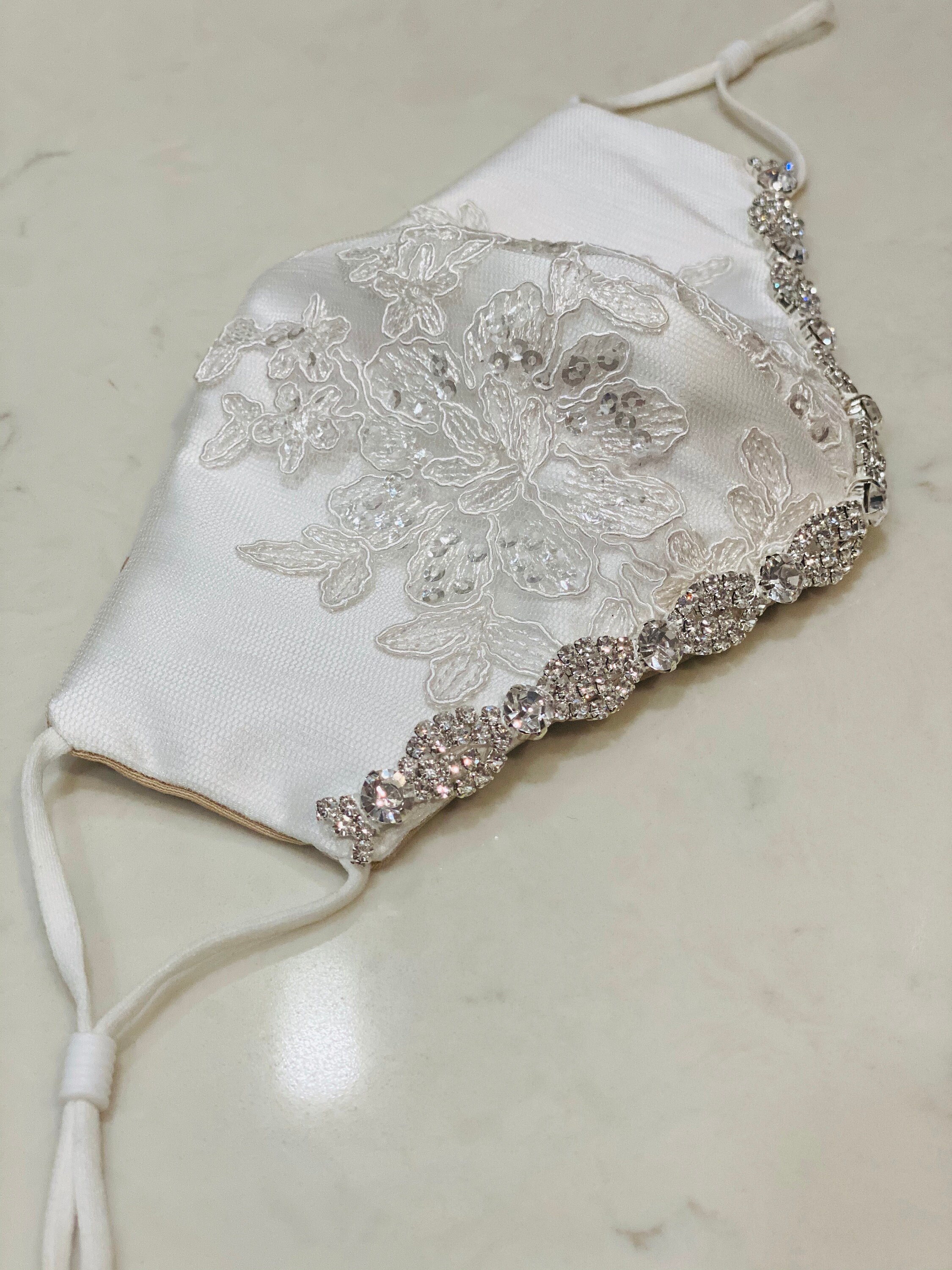 Bridal Lace Mask, Couture Bead Mask, Embellished Mask, Face Mask ...
