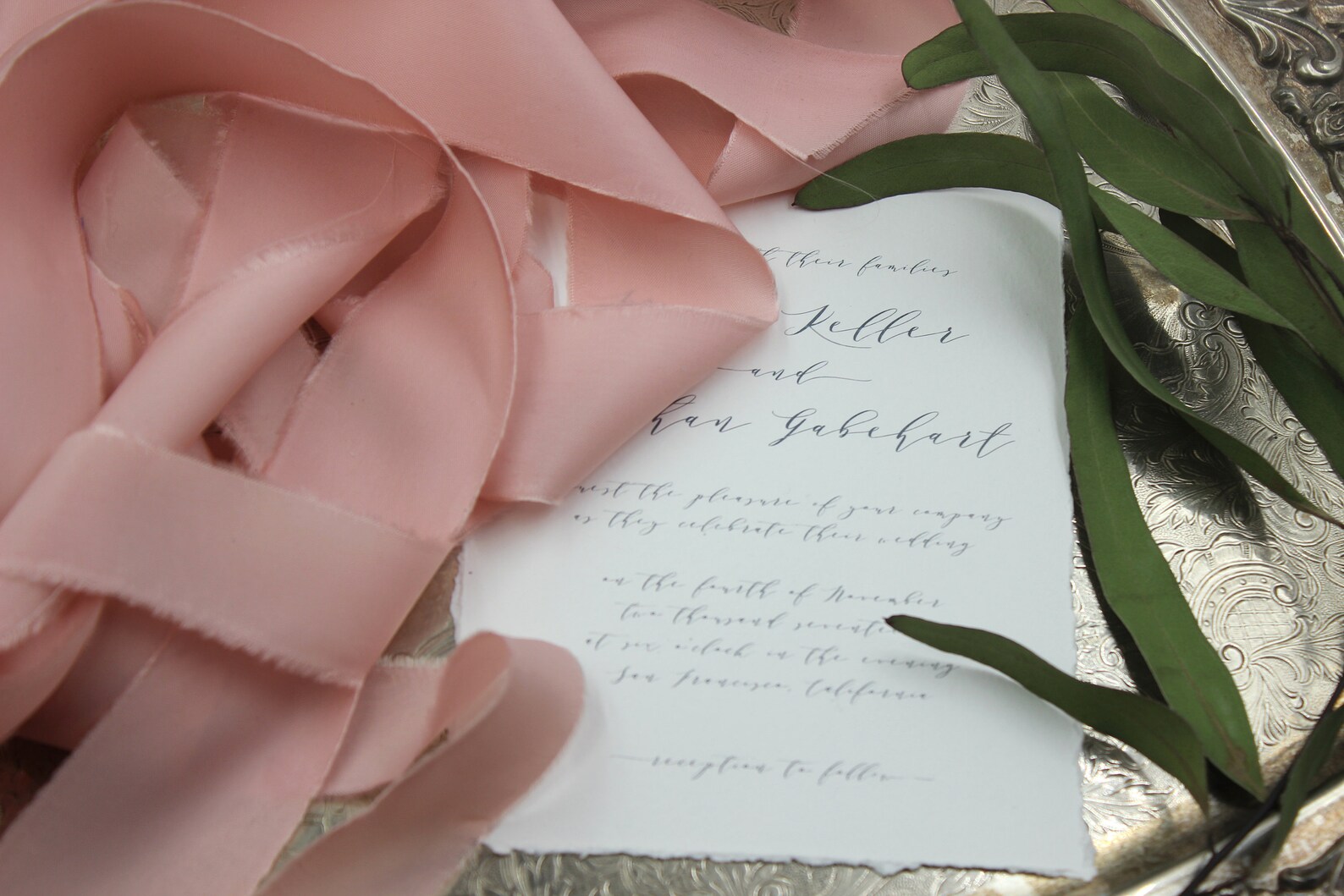 7 1/2'' Yards Silk Ribbon Pink Blush Ribbon Wedding | Etsy