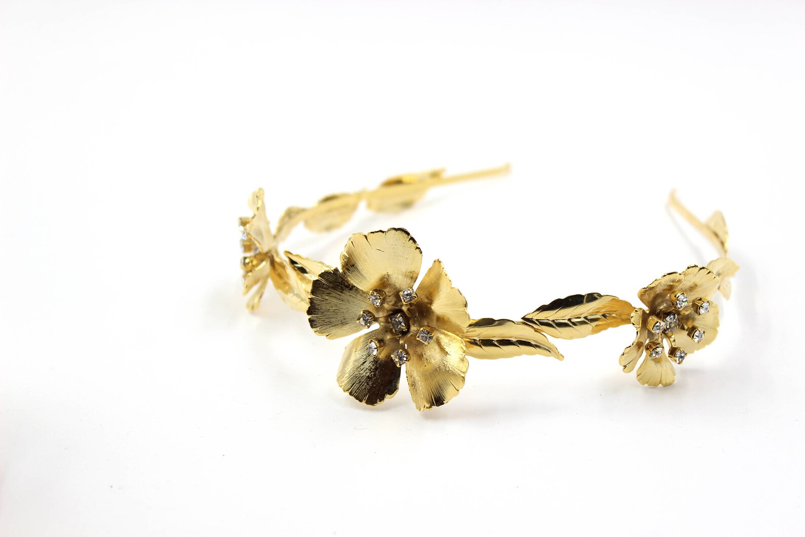 Flower Headband Floral Headband Gold Bridal Headband | Etsy