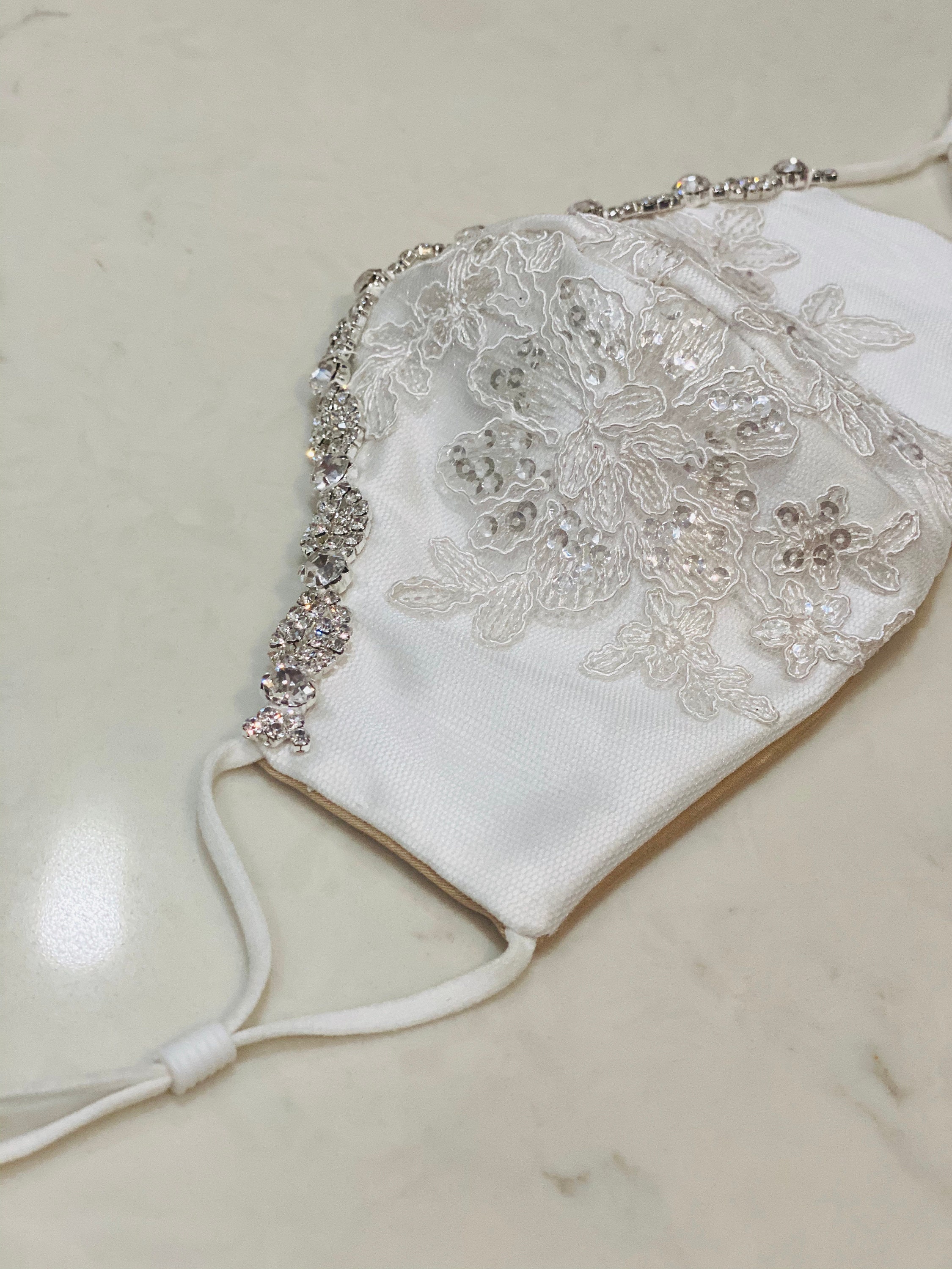 Bridal Lace Mask, Couture Bead Mask, Embellished Mask, Face Mask ...
