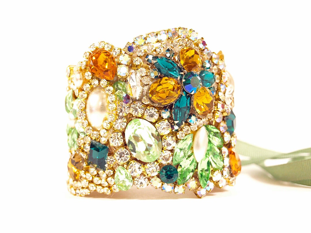 Jewel Tone Cuff Made to Oder in Your Colors - Etsy