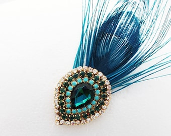 Peacock Hair Clip - Etsy