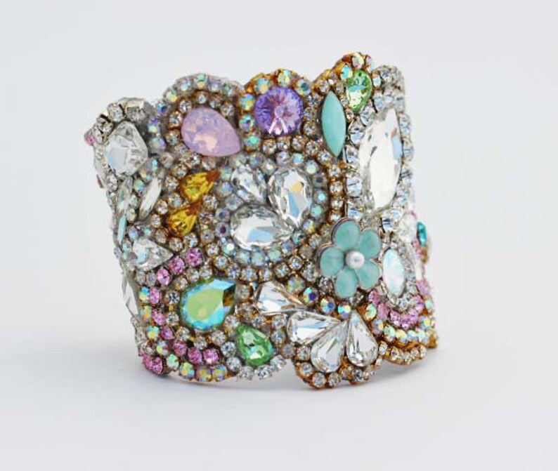 Pastel Crystal Cuff - Etsy
