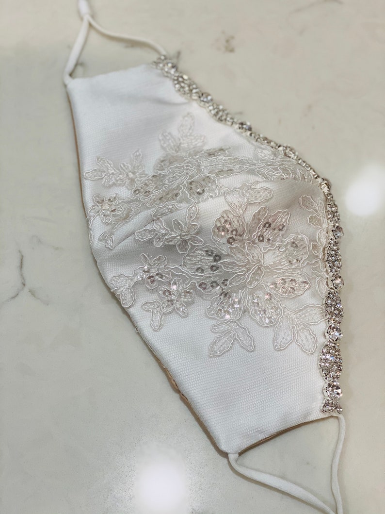 Bridal Lace Mask, Couture Bead Mask, Embellished Mask, Face Mask ...