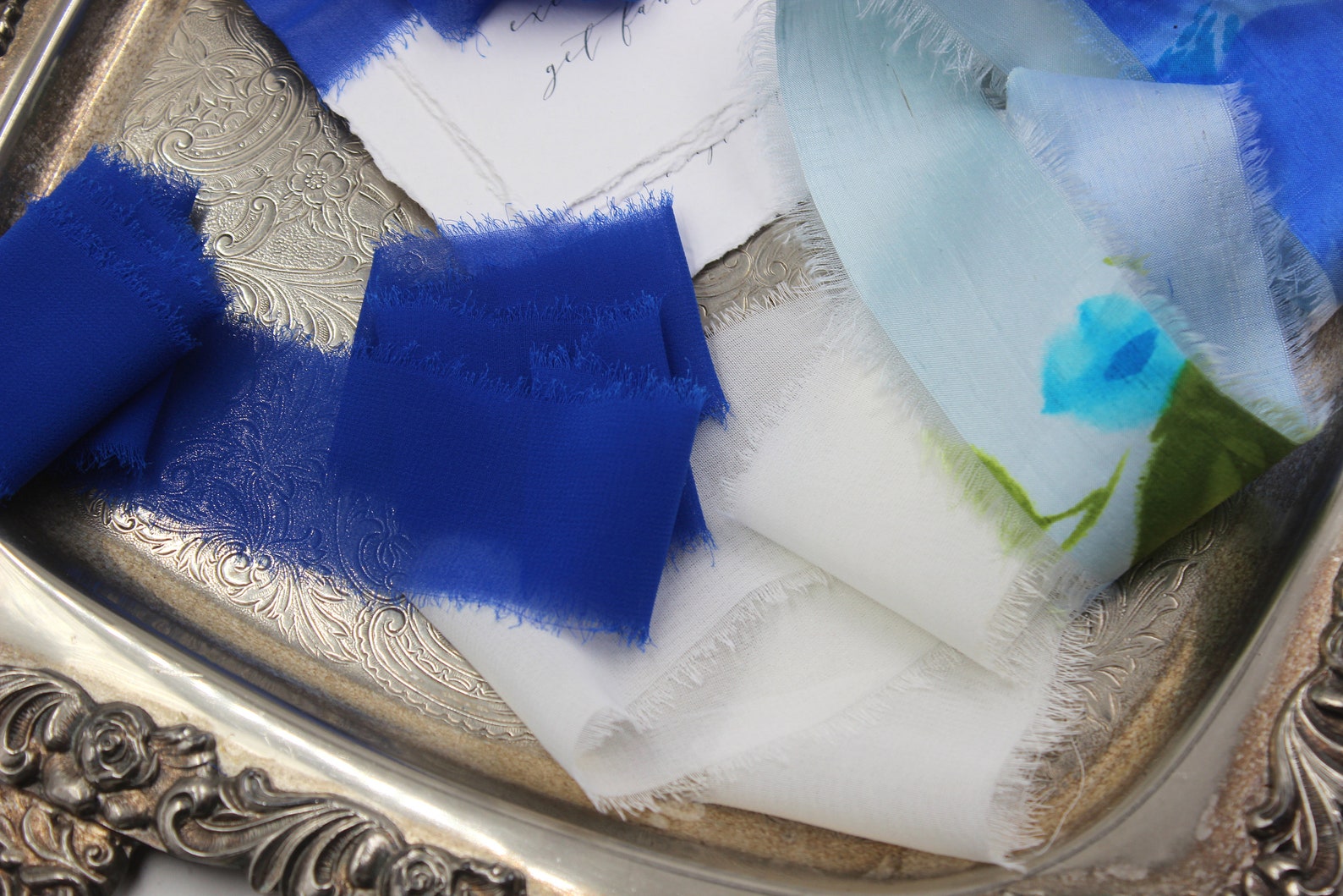 7 1/2 Yards Blue Silk Ribbon Blue Ribbon Wedding Bridal - Etsy