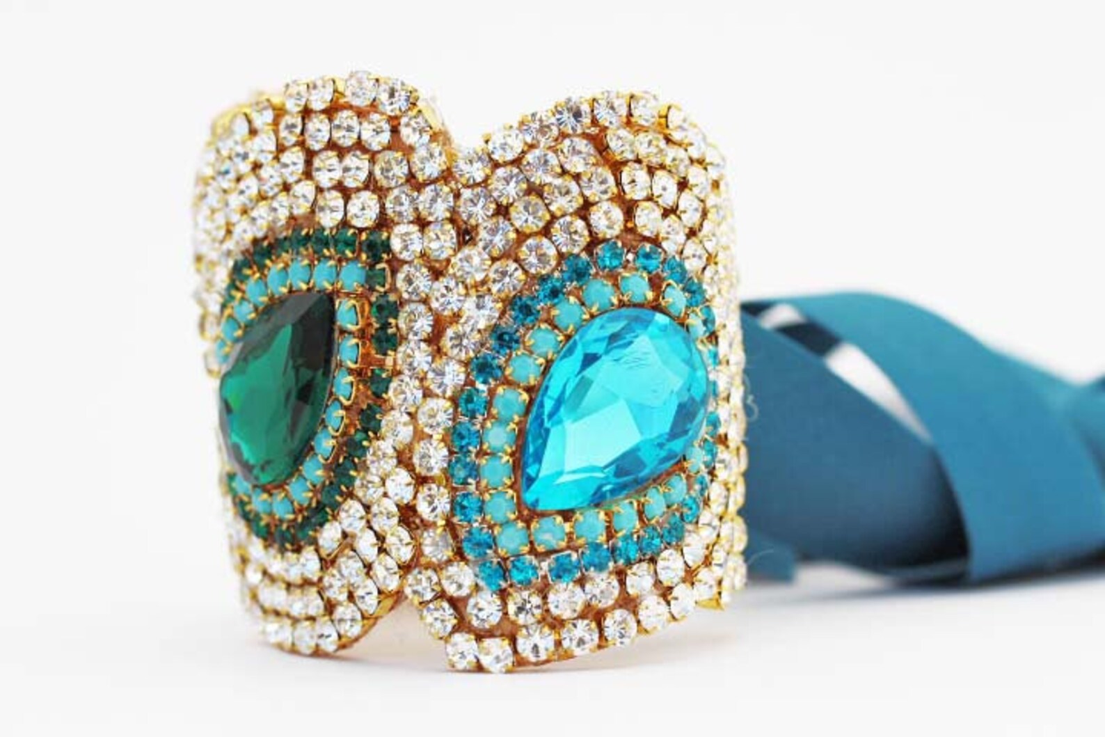 Unique Crystal Peacock Cuff Original to Couture Love | Etsy