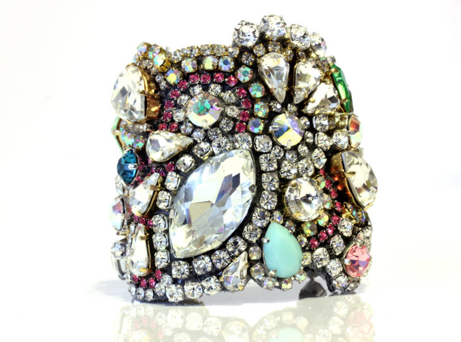 All Swarovski Pastel Color Cuff - Etsy