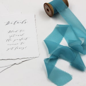 Teal Ribbon, Blue Silk Ribbon, Blue Ribbon, Wedding Bridal Bouquet ...