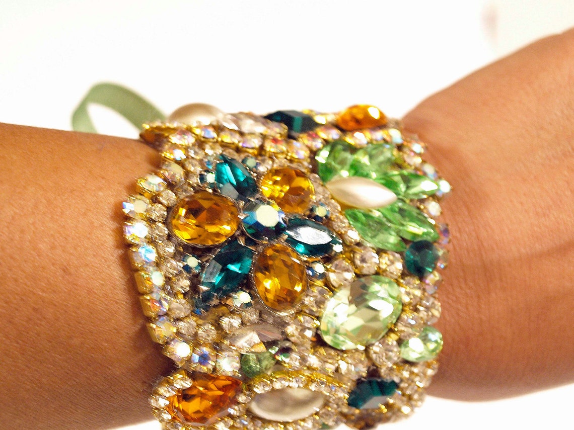 Jewel Tone Cuff Made to Oder in Your Colors - Etsy