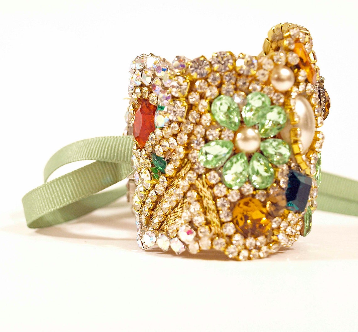 Jewel Tone Cuff Made to Oder in Your Colors - Etsy