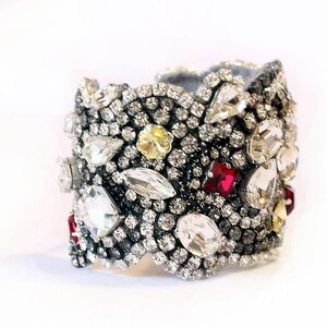 Free Shipping Ruby Red Crystal Bracelet Bridal Crtstal Cuff Ruby and ...