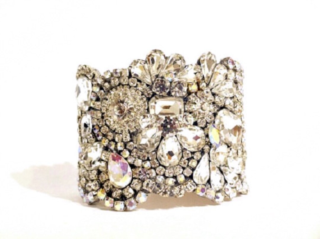 Crystal Cuff, Crystal Bracelet, Bridal Bracelet, Wedding Jewelry ...