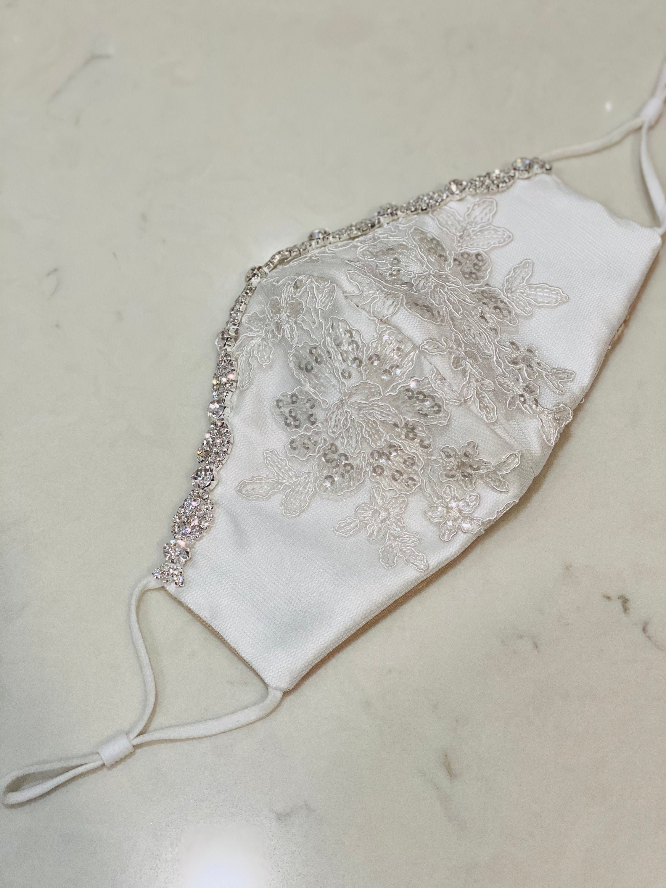 Bridal Lace Mask, Couture Bead Mask, Embellished Mask, Face Mask ...