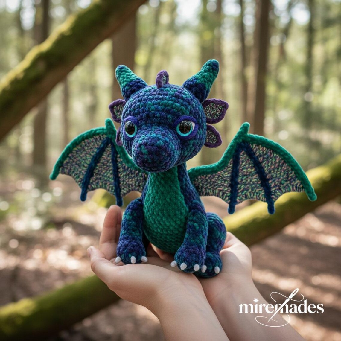 Poseable Shoulder Dragon Amigurumi Crochet Pattern | Wire Armature ...