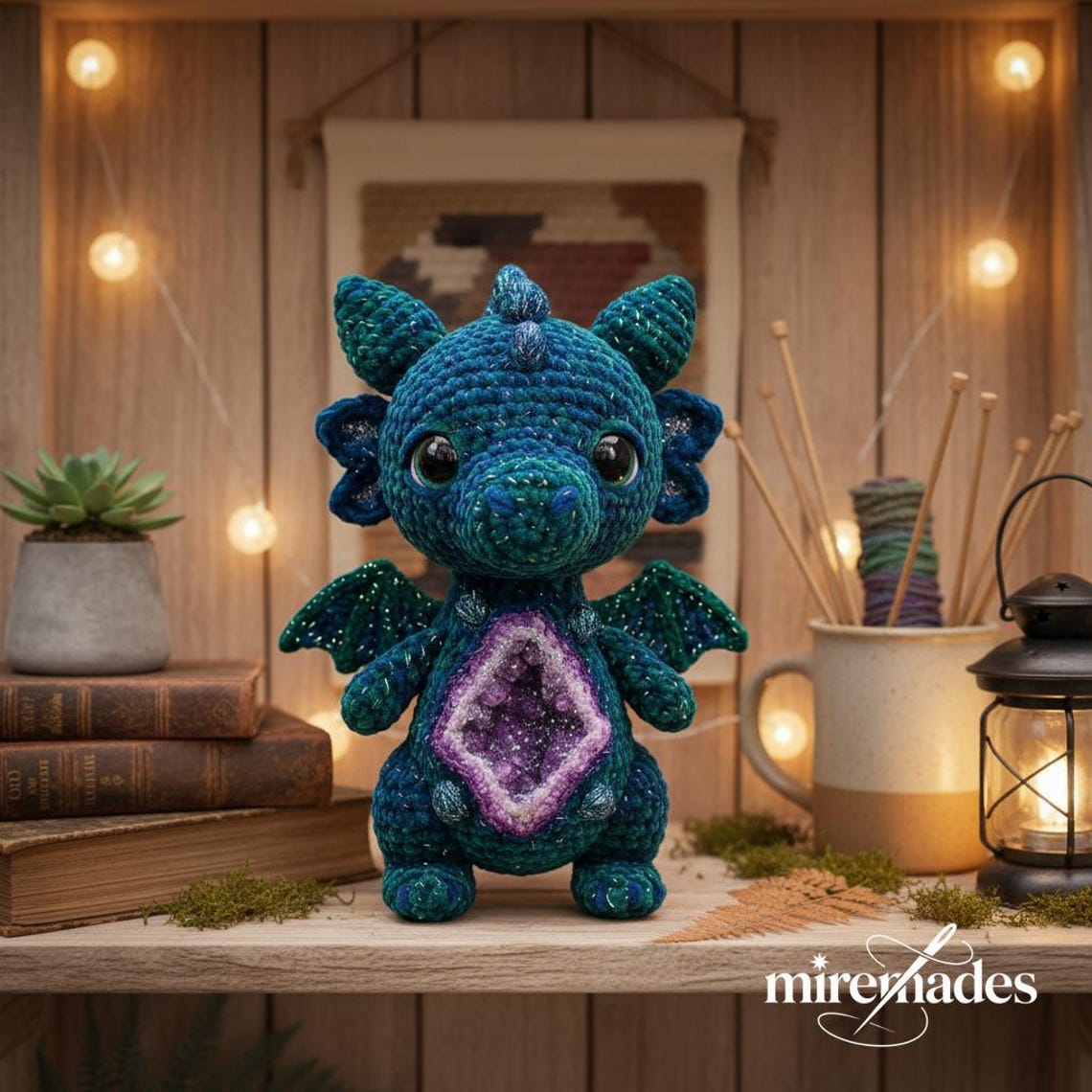 Crochet Dragon Pattern | Amigurumi Geode Plushie (PDF Pattern) - Etsy