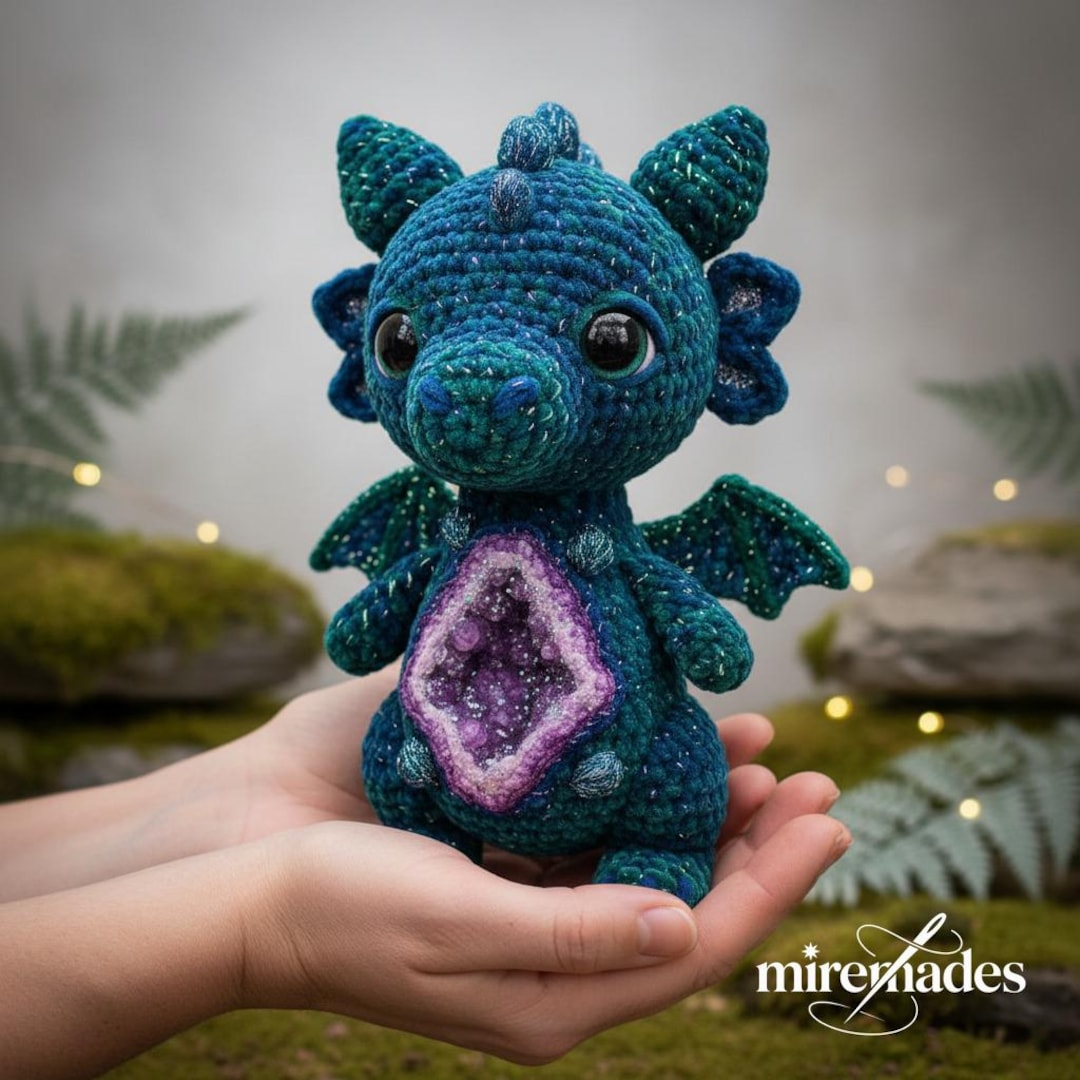 Crochet Dragon Pattern | Amigurumi Geode Plushie (PDF Pattern) - Etsy