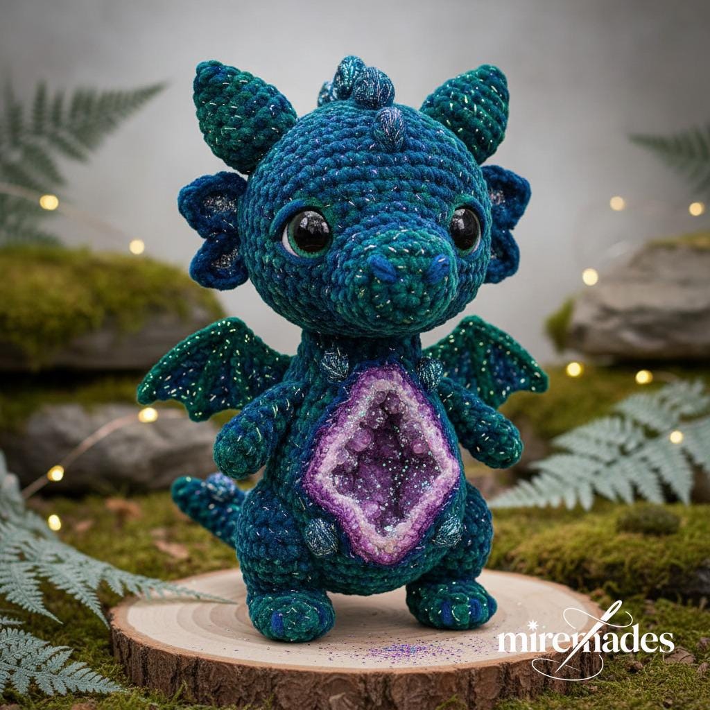 Crochet Dragon Pattern | Amigurumi Geode Plushie (PDF Pattern) - Etsy