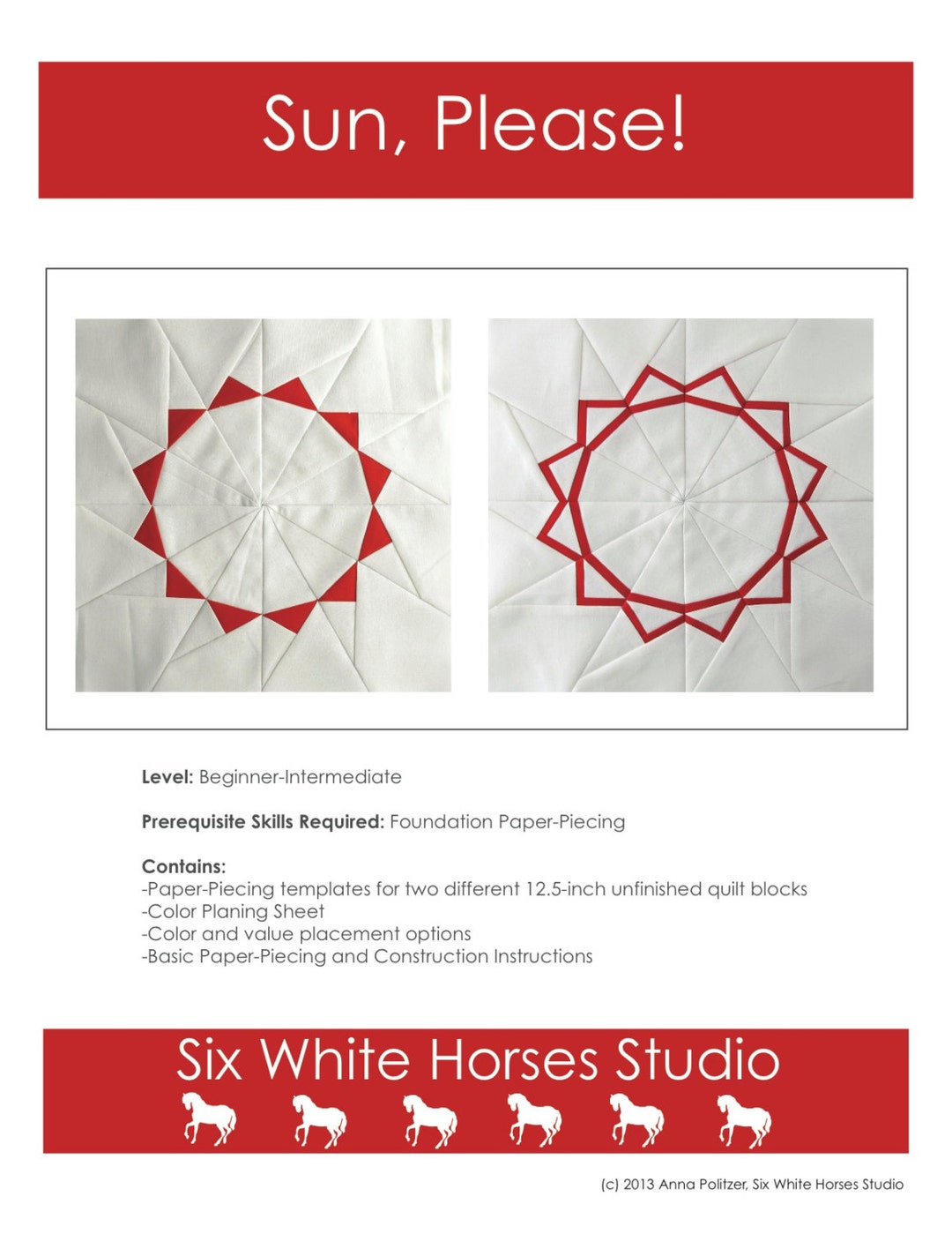 Paper-pieced Quilt Blocks Pattern - "sun, Please" - Etsy